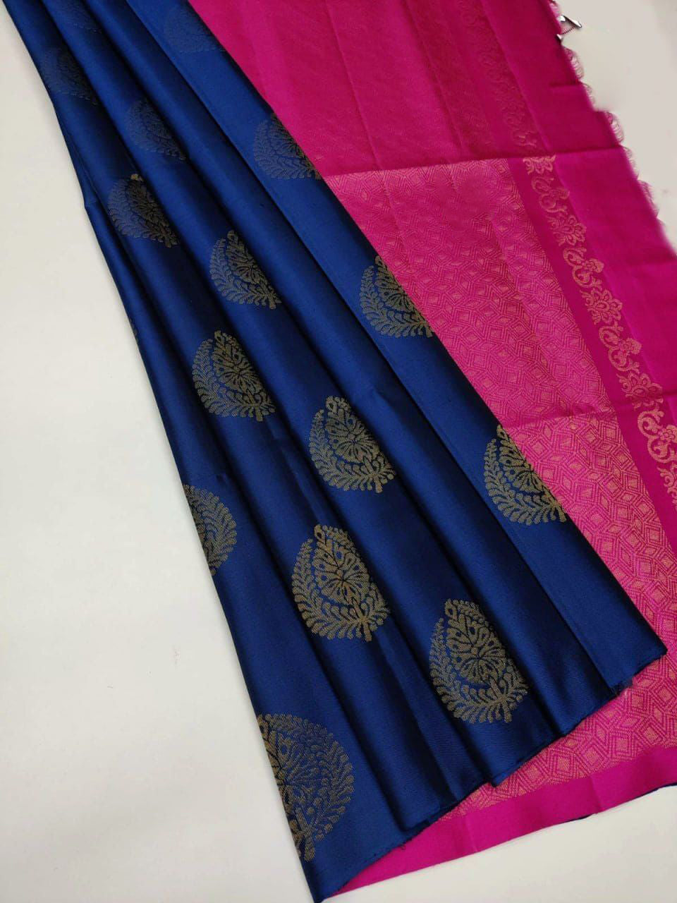 Radiant Royal Blue Soft Silk Saree With Opulent Blouse Piece ...